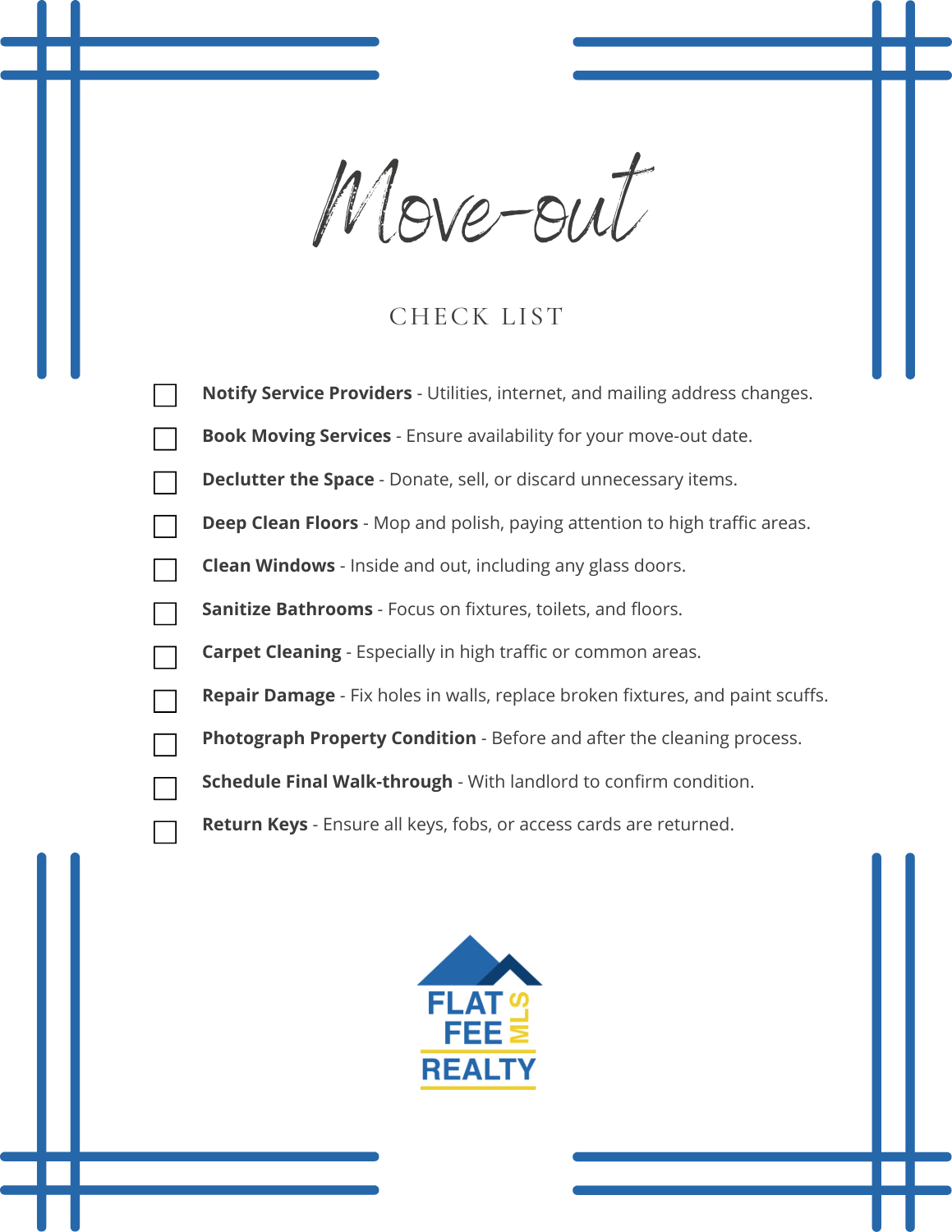Moving Out: Your Checklist for a Smooth Process - Flat Fee MLS Realty